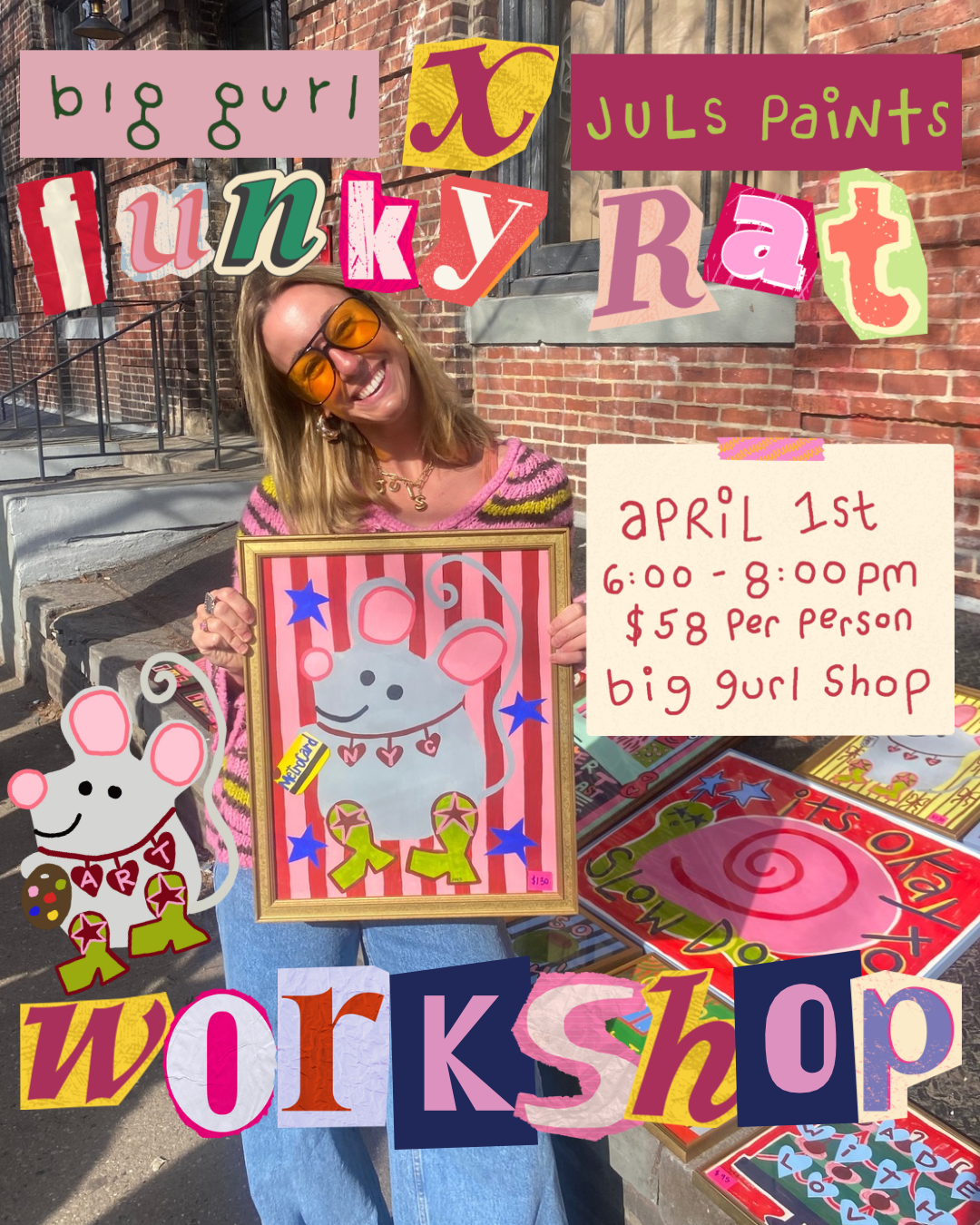 Funky Rat Workshop with Juls Paints | big gurl